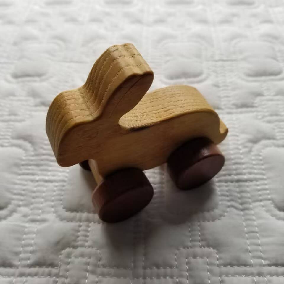 Wood Bunny Trolley Toy Car by D&C Toys